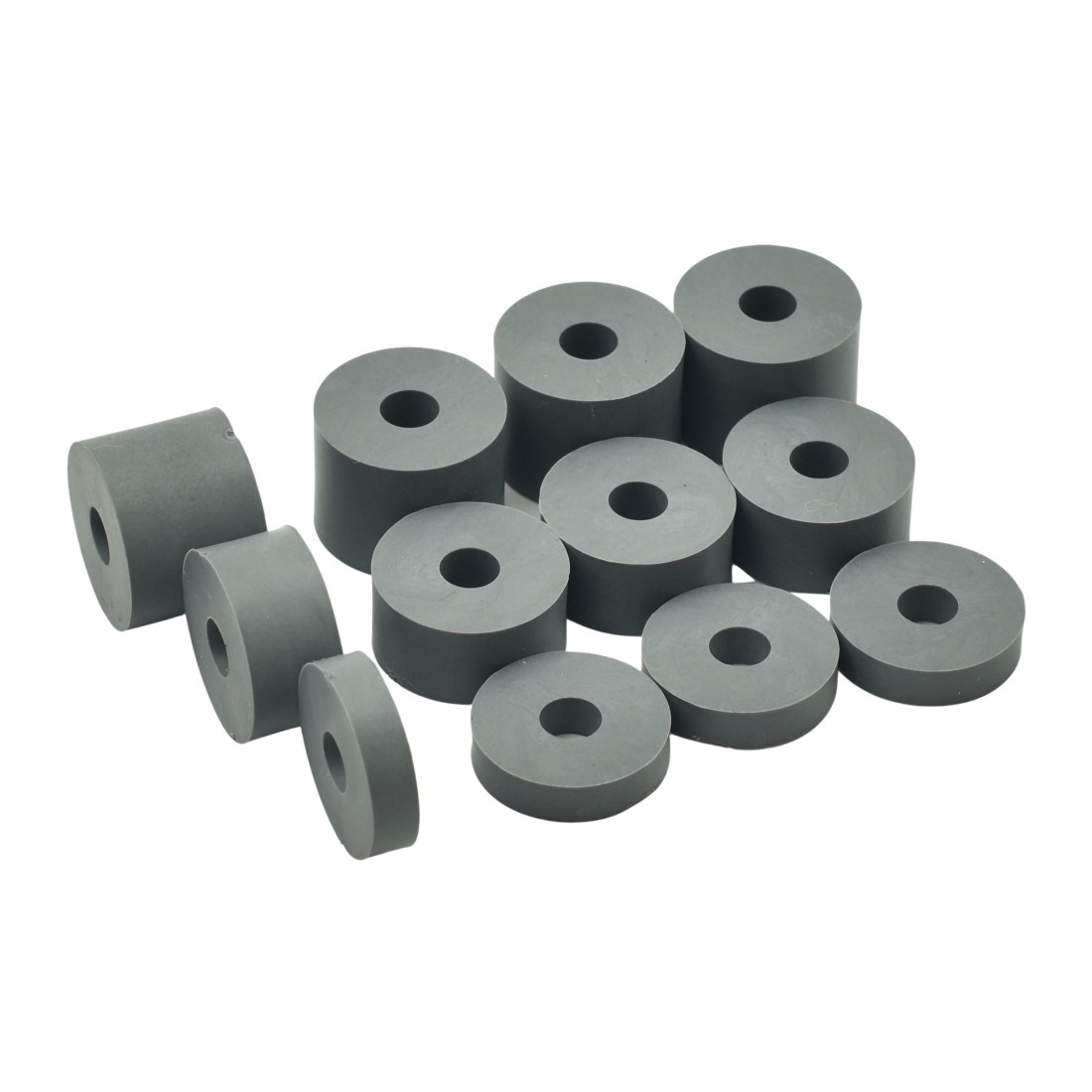6mm Soft Rubber Spacers – Grey, Shore A 45 Hardness (12 Pack)