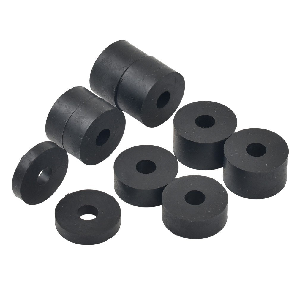 8mm Rubber Spacers – M8 Washers, Black, Shore A 55 (10 Pack)