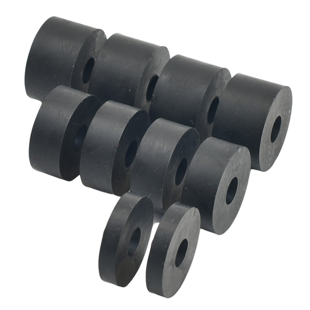 8mm Rubber Spacers – M8 Washers, Black, Shore A 55 (10 Pack)